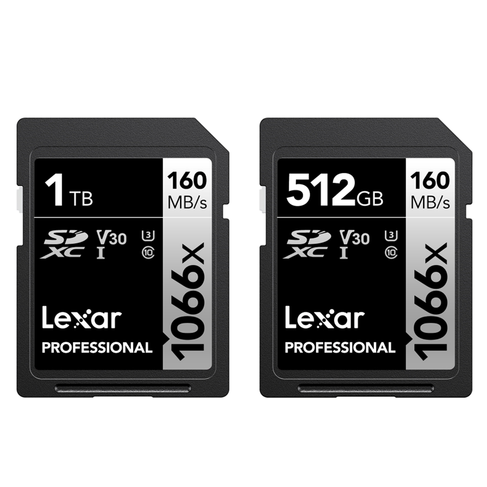 Lexar Professional 1TB 512GB Silver Series 1066x SDXC UHS-I V30 U3 4K ...