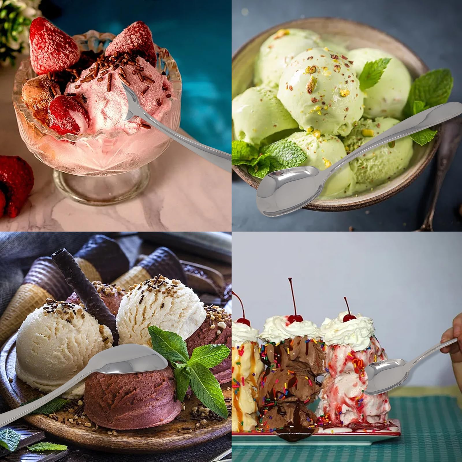 Thick Square Spoon European Style Flat Spoon Stainless Steel Spoons ...