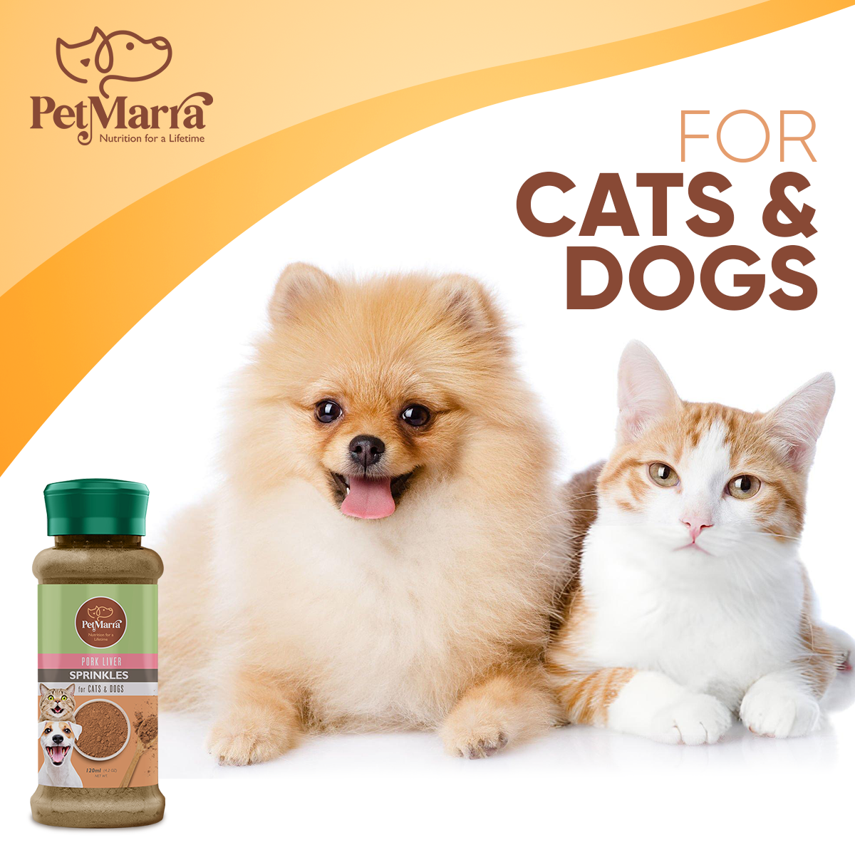 PetMarra Sprinkles for Cats and Dogs Pork Liver Flavor 120g Supplement ...