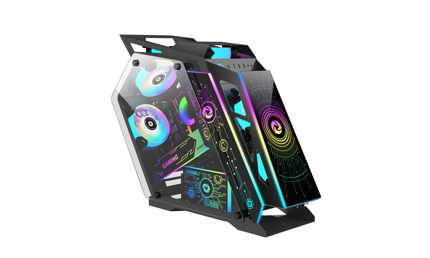 Inplay Thunder PC Case Build-in 6 ARGB Fans Cool Design Shaped Gaming ...