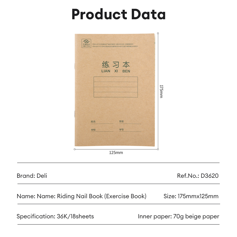 Deli 36K/18sheets Simple Book Easy to Tear Notebook 1PCS D3620 | Shopee ...