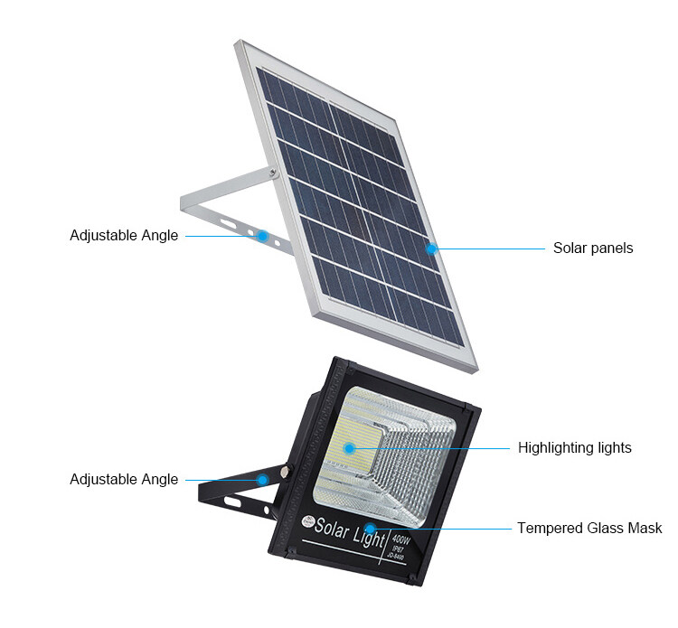 Solar flood light solar lights outdoor waterproof IP67 Remote Control ...