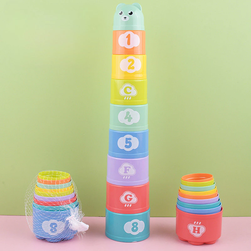 Foldind Stack Cup Tower Toy Kid Brain Response Battle Fold Cup Hand ...