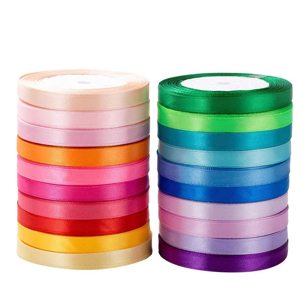 2cm (25 yards/roll) Satin Ribbon Roll Gift Packaging Ribbon Flower ...