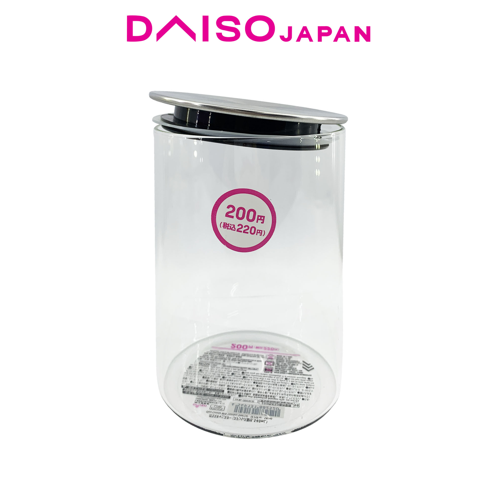 Daiso Glass Canister with Stainless Steel Lid (540ml) | Shopee Philippines