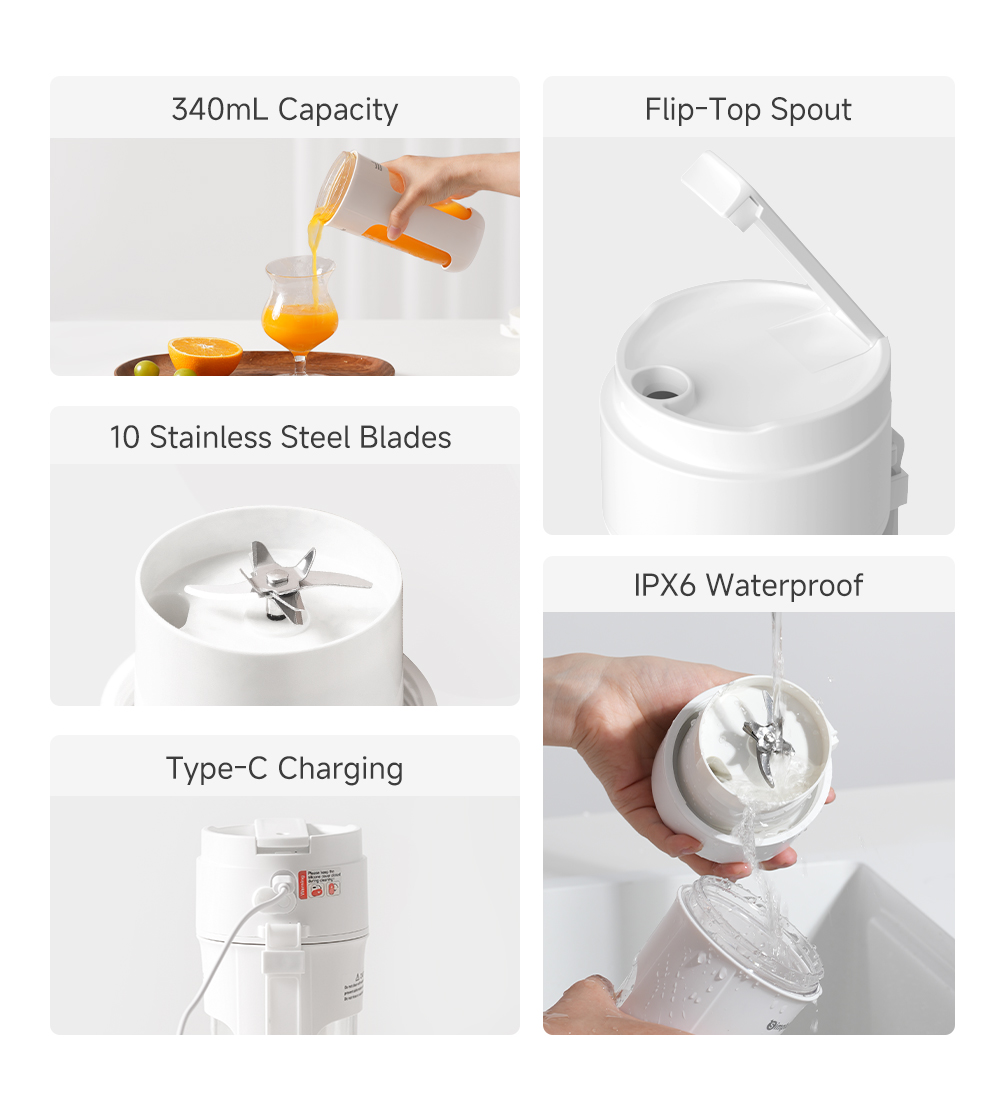 Simplus Juicer Blender Wierless Portable Drink Cup 10-Blade Cutter IPX6 ...