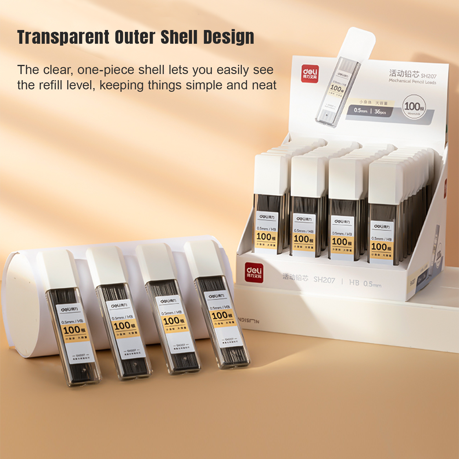 Deli SH207/SH208 Mechanical Pencil Leads HB 0.5/0.7-90mm | Shopee ...