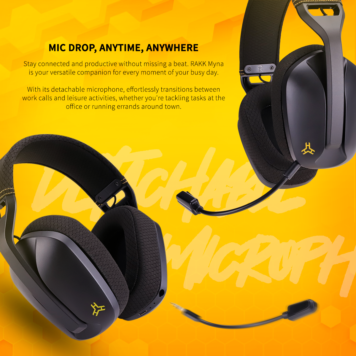 EasyPC | RAKK MYNA 7.1 Trimode Wireless Gaming Headset Black | Shopee ...