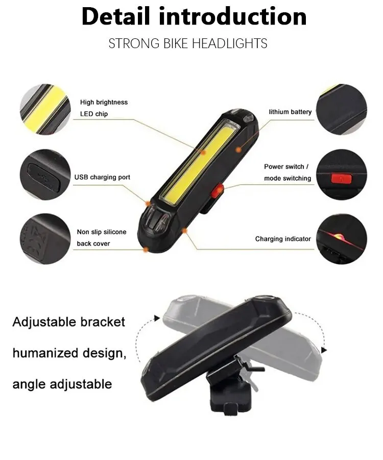 USB Rechargeable LED Bicycle Rear Taillight-100LM Waterproof Safety Warning Light Multiple Modes ...