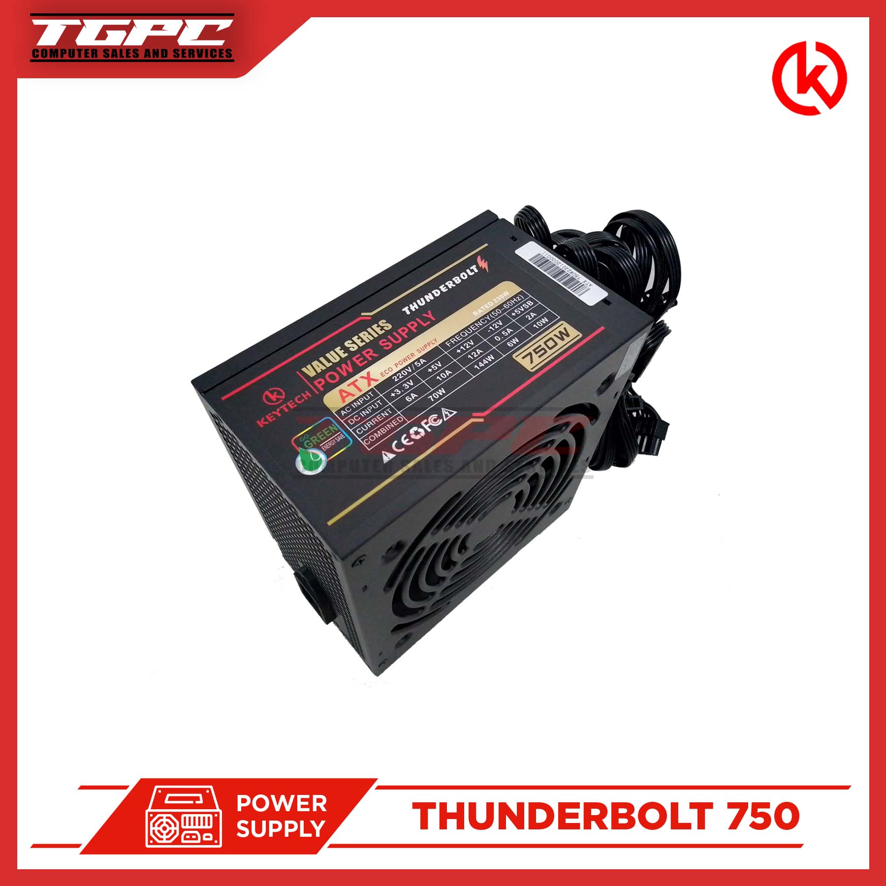 Keytech Thunderbolt 750 watts PSU | Shopee Philippines