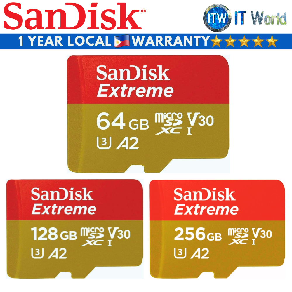 Itw | SanDisk Extreme microSDXC Memory Card (64GB | 128GB | 256GB ...