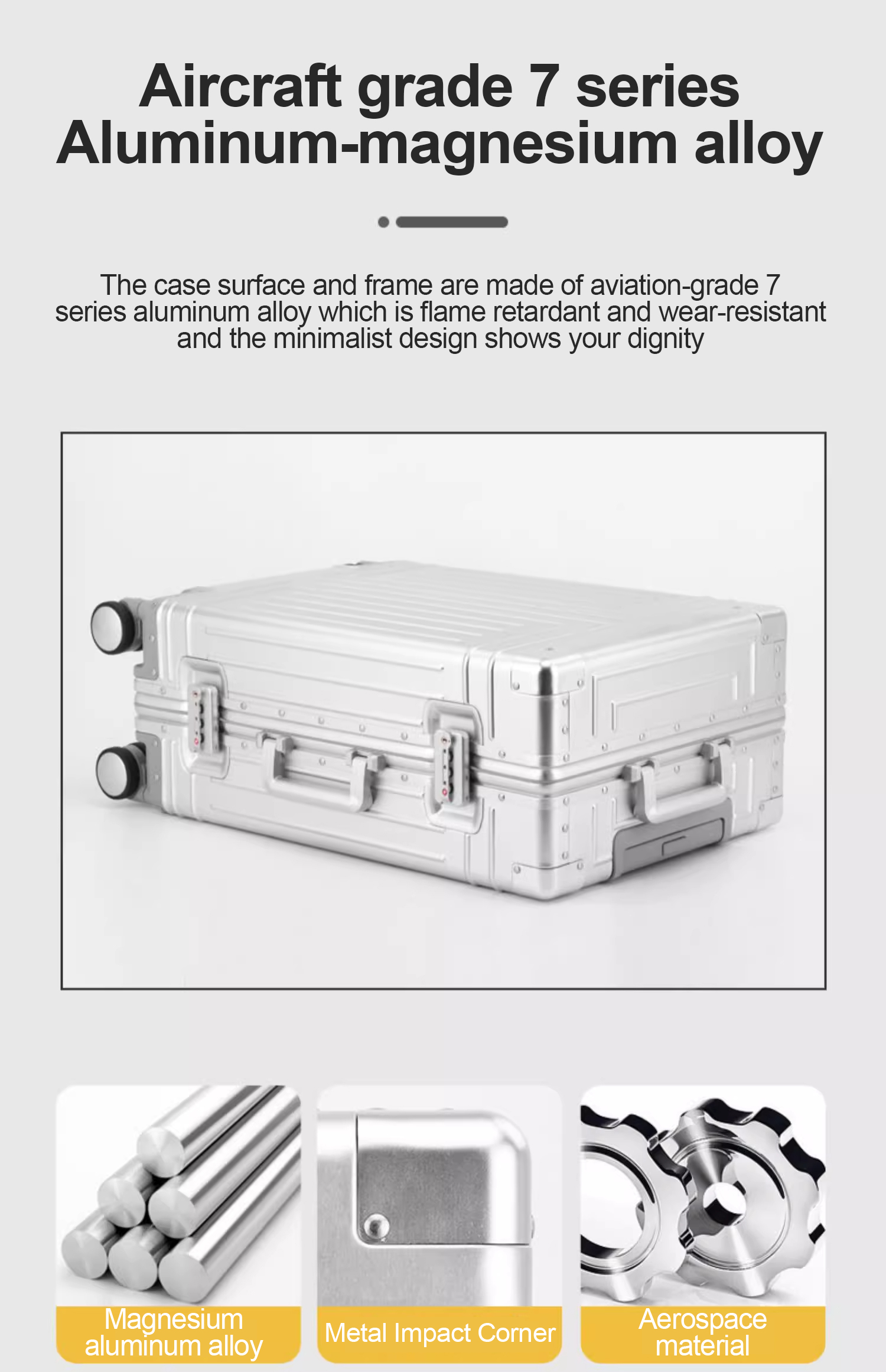 CHARLES X All-aluminum magnesium alloy trolley case large capacity ...