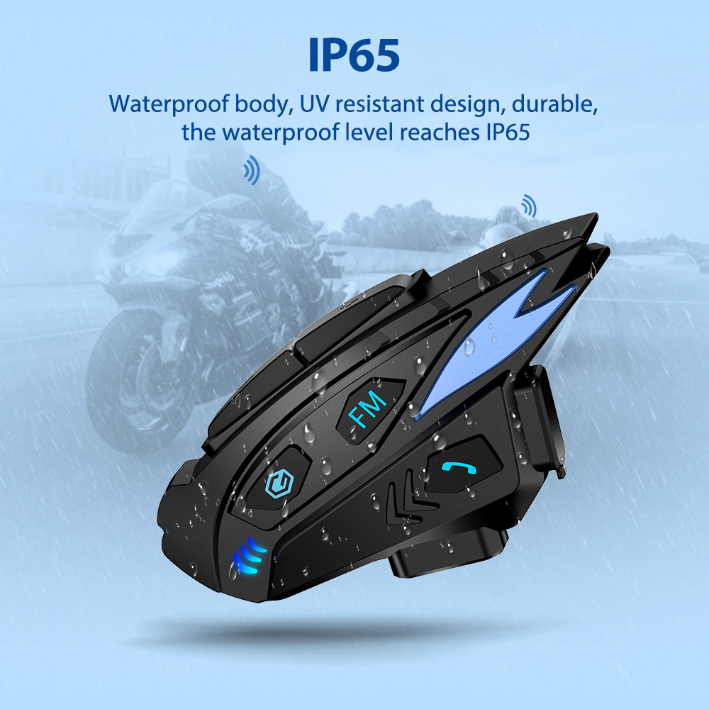 GEARELEC Shark Bluetooth Motorcycle Intercom Helmet Headset 1000m ...