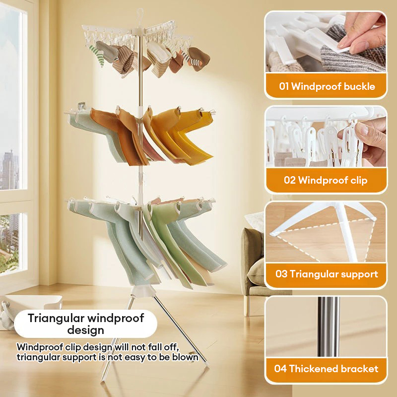 Foldable Clothes Rack Children Drying Rack Bedroom Clothes Hanger ...