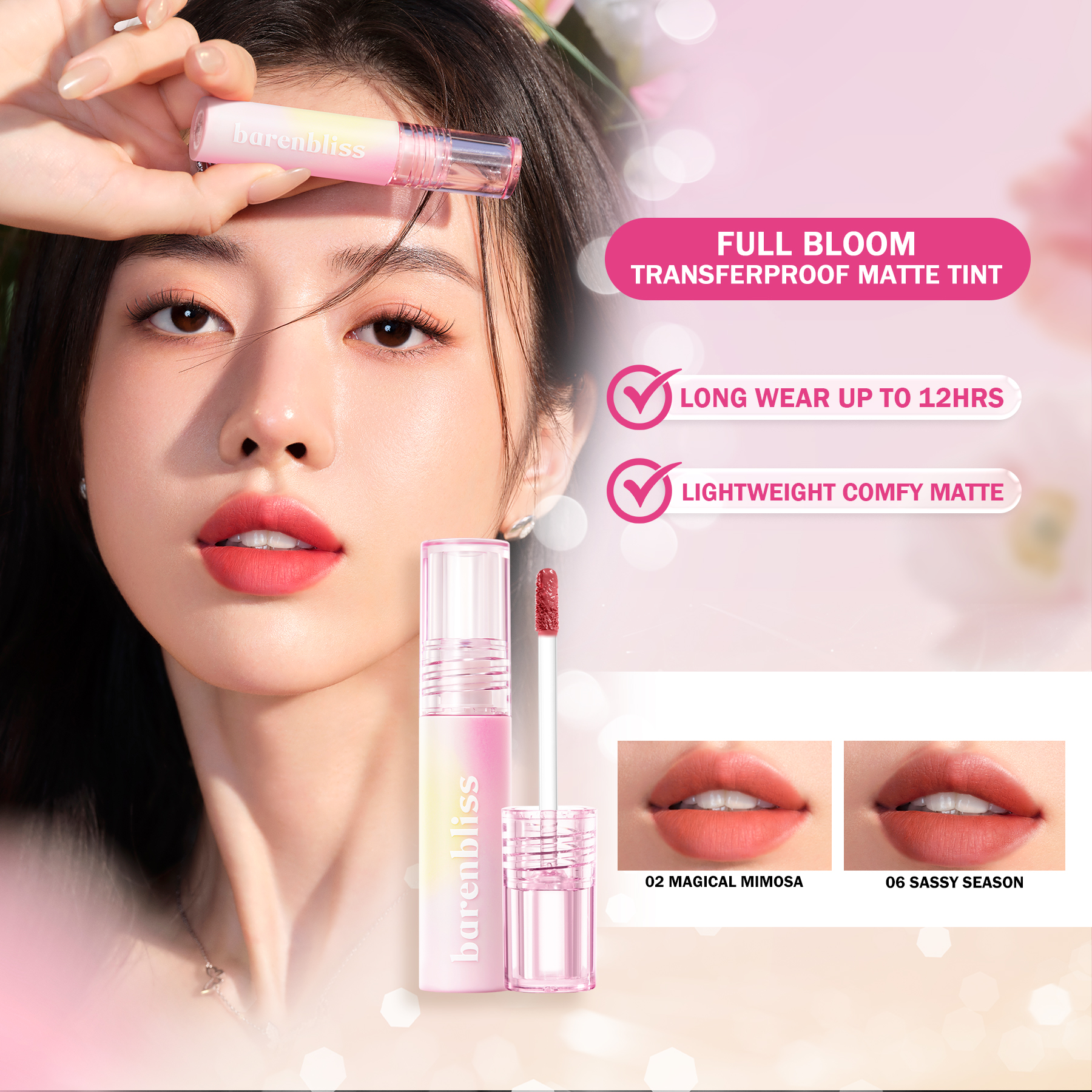 【LIVE EXCLUSIVE】【B1T1】 【7-12 Shades ONLY】 barenbliss BNB Full Bloom Transferproof Matte Tint ...