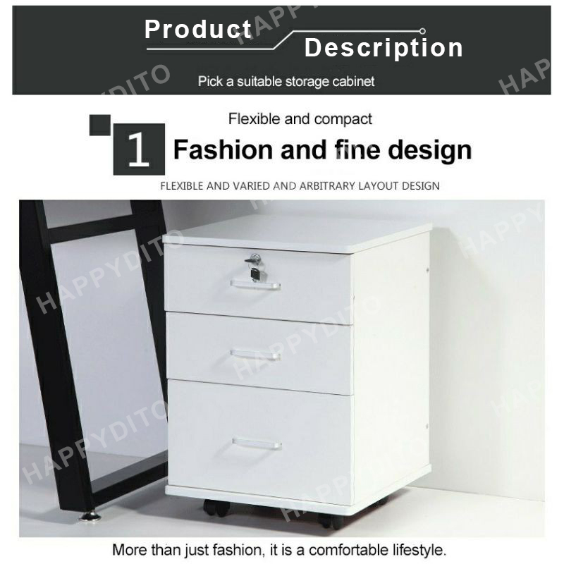 Office Mobile Pedestal File Cabinet Side with Wheels Drawers with Locks ...
