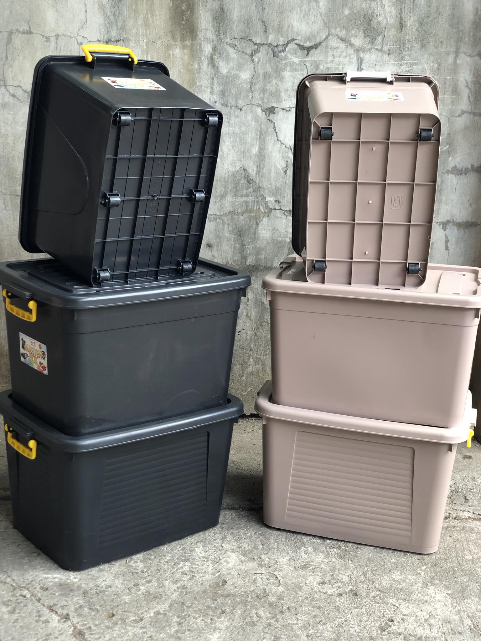 163 Liters Large Storage Box with wheels and lid cover BIG SIZES ...