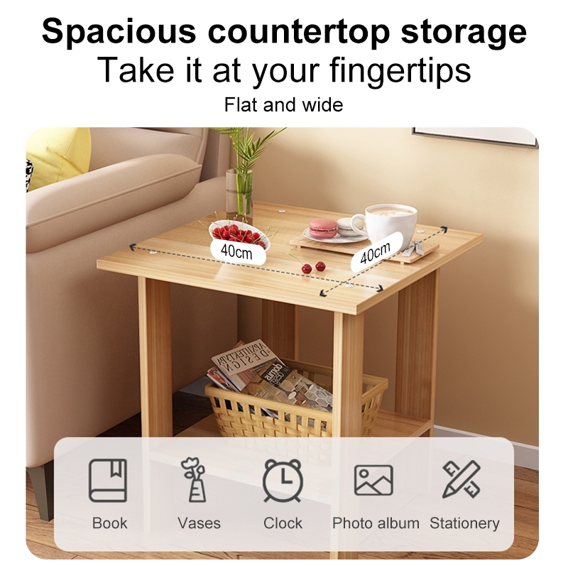 【Ship Today】Nordic Bedside Table Small Sofa Side Table Square Desk For ...