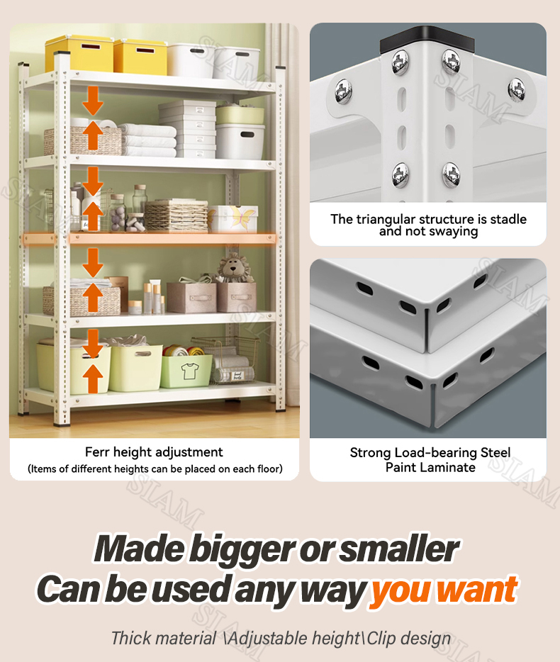 6 Layer Steel Rack Metal Rack Boltless Rack Adjustable Steel Shelf ...