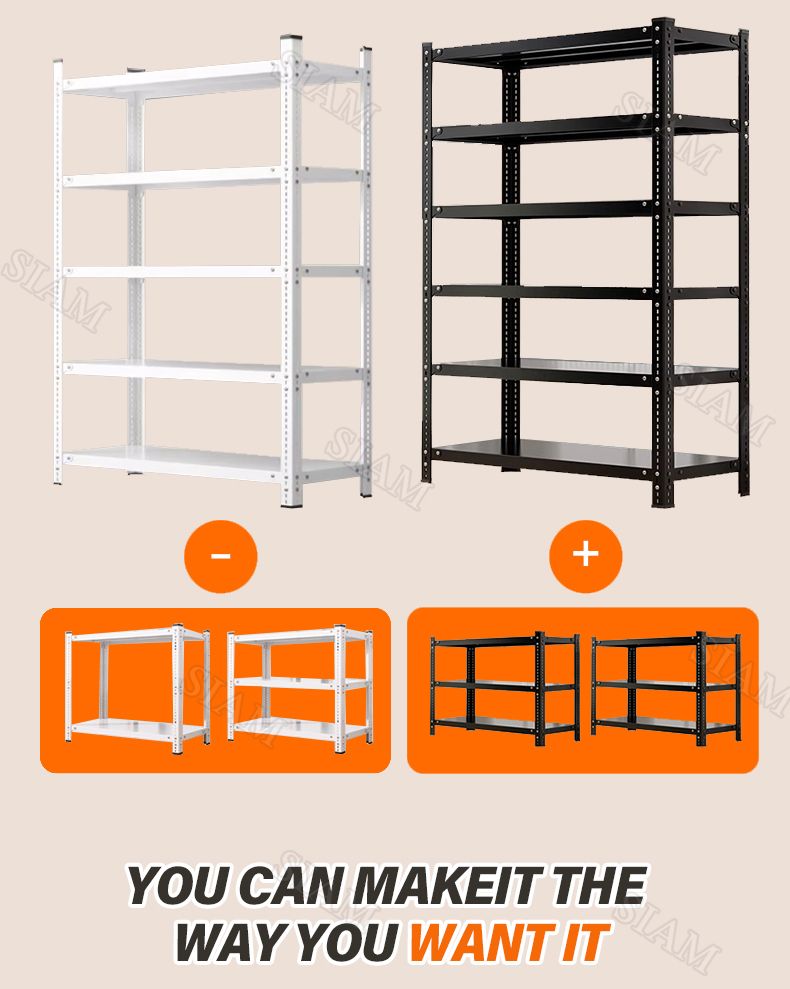 6 Layer Metal Rack Steel Rack Boltless Wood Rack Storage Shelf Metal ...