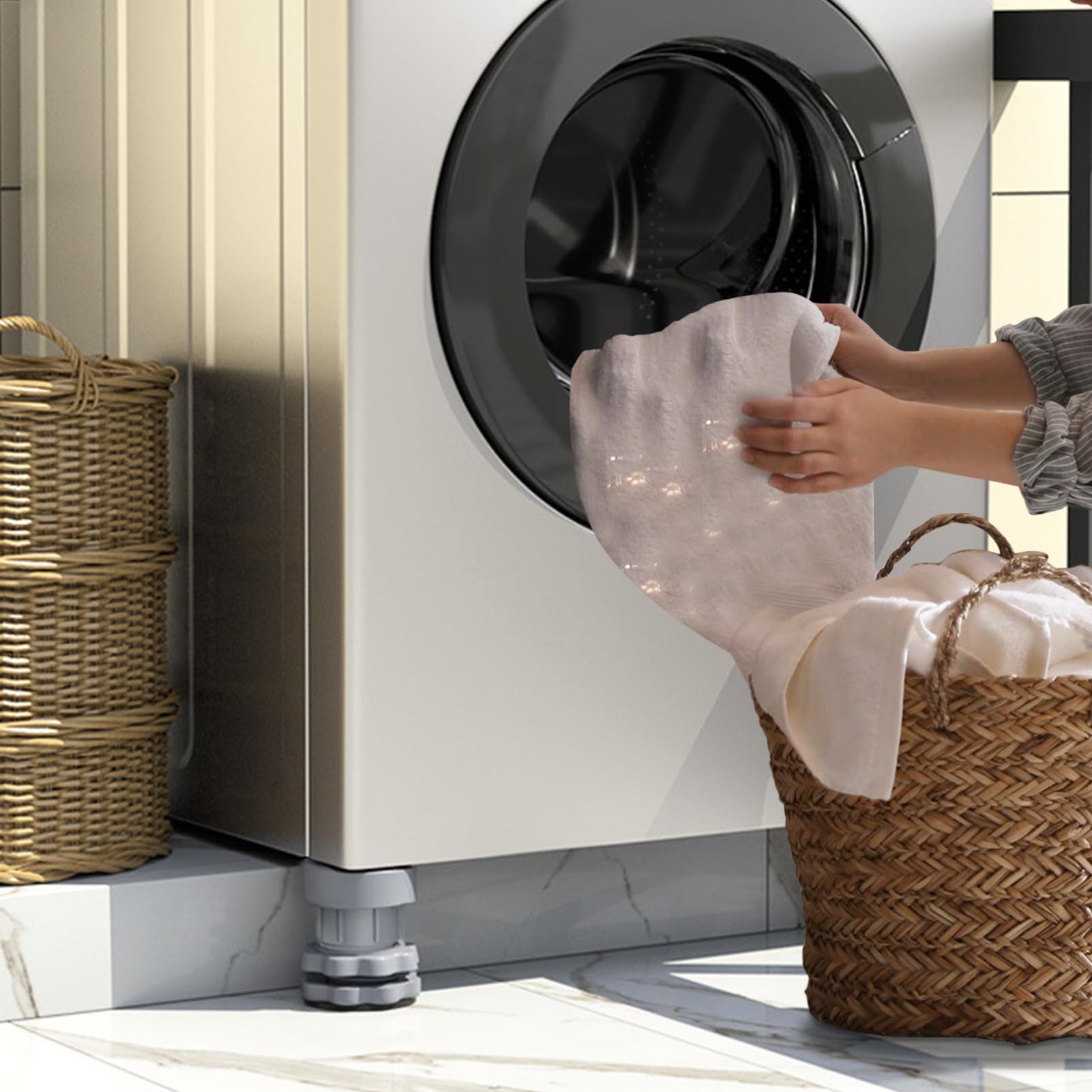 4PCS Washing Machine Stand Adjustable Heightener Fridge Dryer Leveling ...