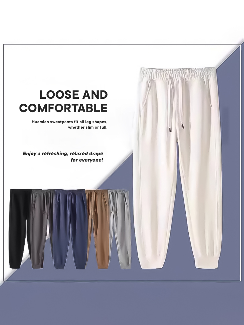 Peculiar HazeBlue Sweatpants Sports Casual Cotton Stitching Ankle ...