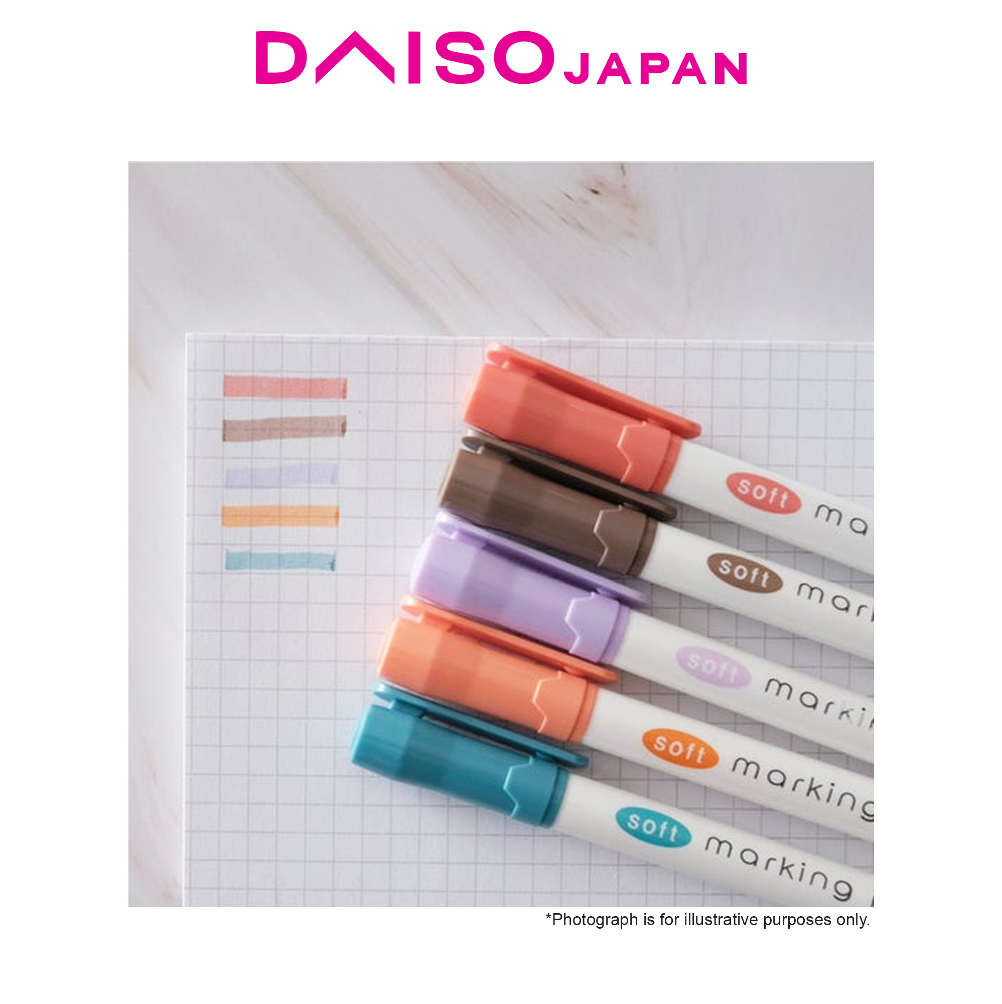 Daiso Fluorescent Marking Pens in Cozy Colors (5 pieces) | Shopee ...