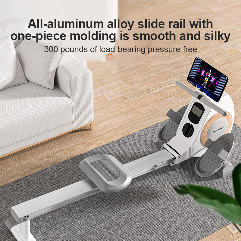 Rowing Machine Foldable 8-level Adjustable Resistance Rower with LED ...