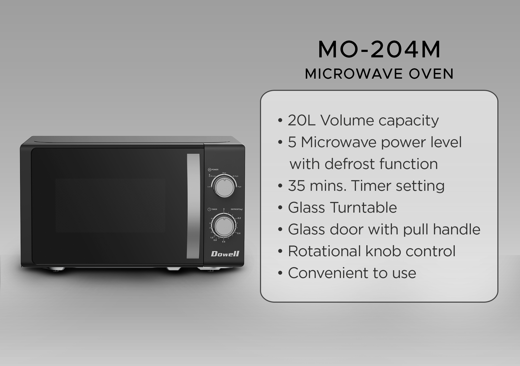Dowell 20L Microwave Oven | MO-204M | Shopee Philippines
