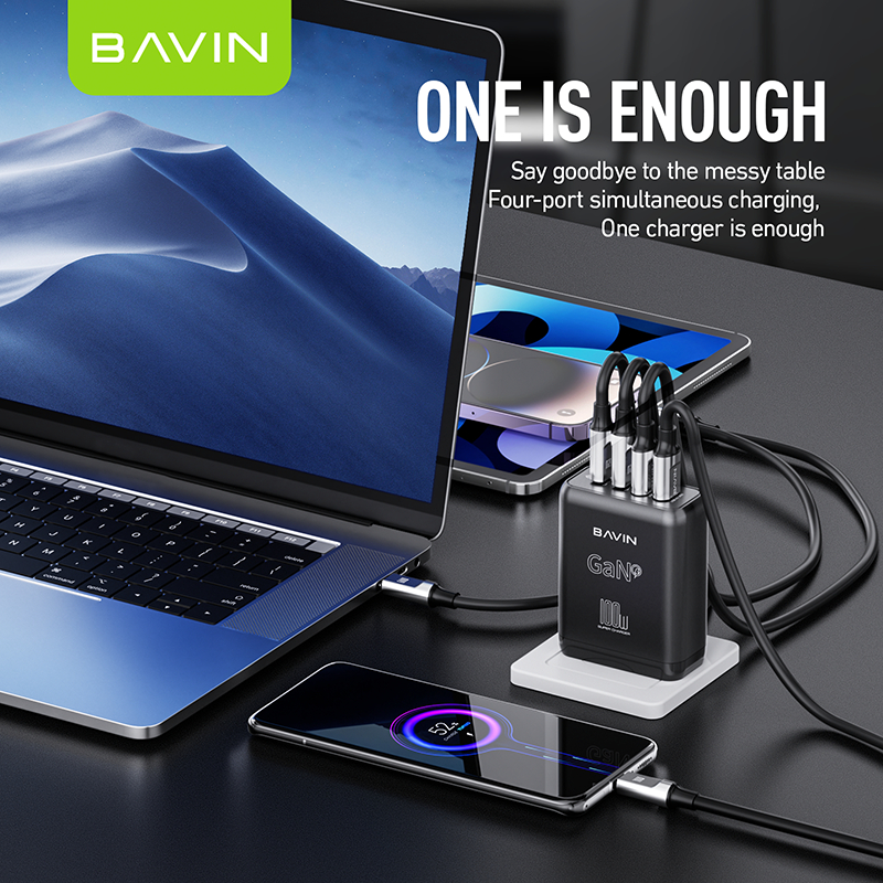 BAVIN PC927 100W Super Fast Charging Charger Adapter 4 Output for Type ...