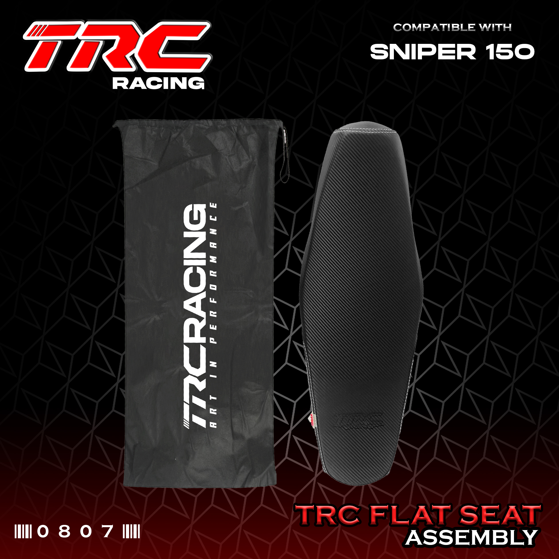 TRC RACING FLAT SEAT ASSEMBLY for SNIPER 150 CARBON TYPE 0807 | Shopee ...