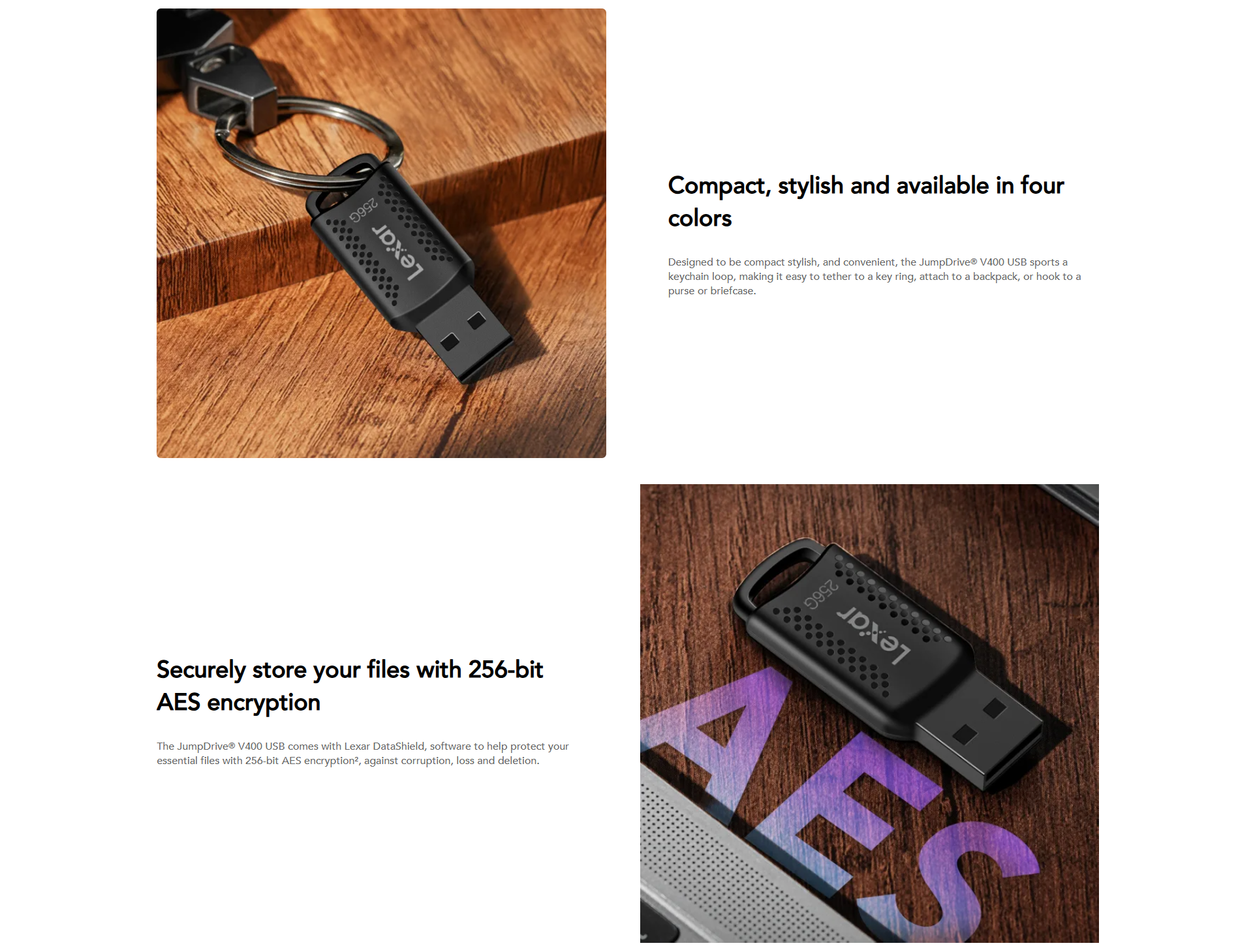 Lexar JumpDrive V400 64GB USB 3.0 256-bit AES Compact Flash Drive With ...