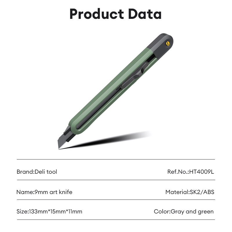 Deli Tools Home Series Utility Knife 9mm Black Green Utility Knife ...