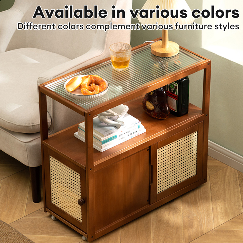 Bamboo Tea Table Made Movable Small Tea Table Side Cabinet Bedside ...