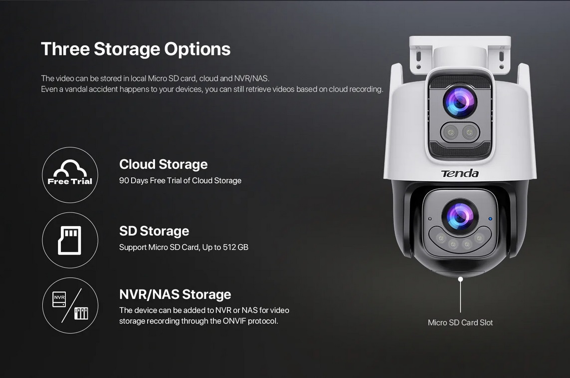 Tenda CH9-WCA 6MP Dual-Lens Linkage Outdoor Wi-Fi Pan/Tilt Camera ...