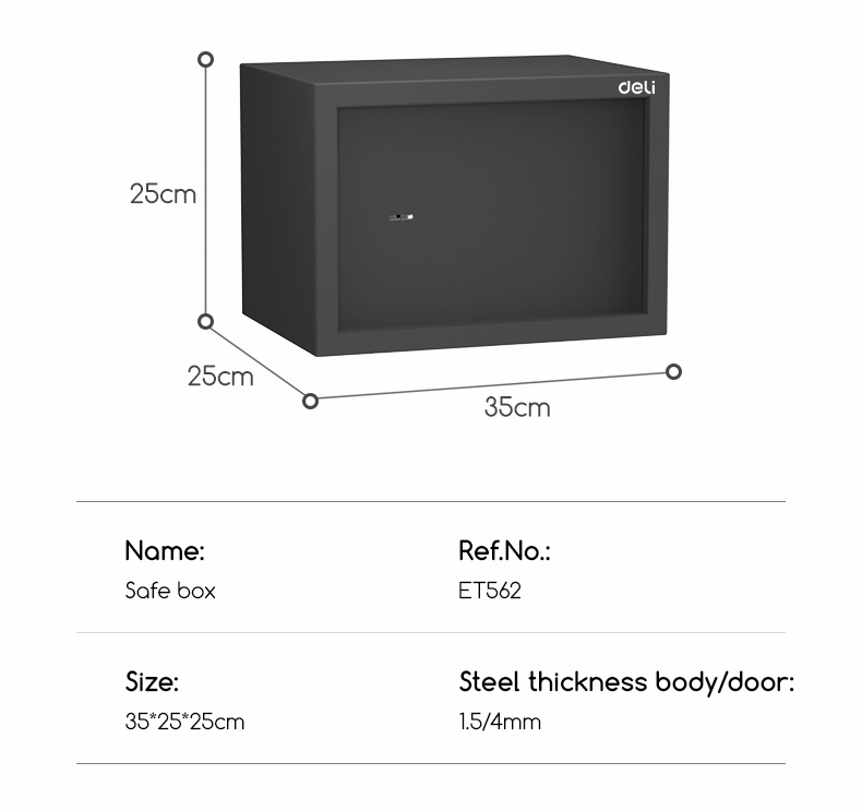 Deli Mechanical Safety Vault Safe Deposit Box With Lock Security ...