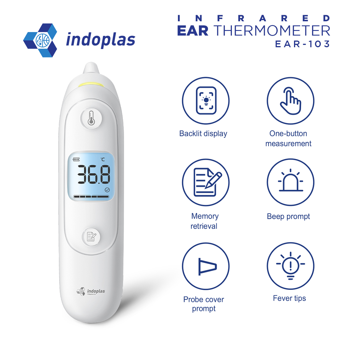 Indoplas Infrared Ear Thermometer EAR-103 | Shopee Philippines