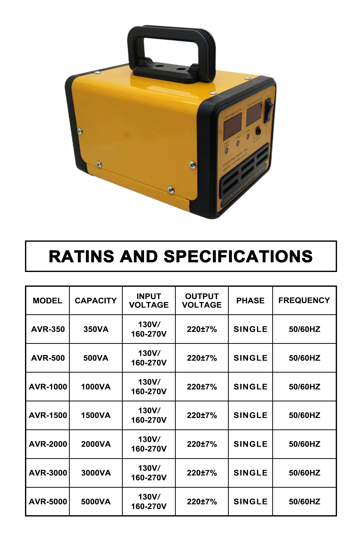 AVR Automatic Voltage Regulator 220V/3000 watts SVR-3000VA Servo Type ...