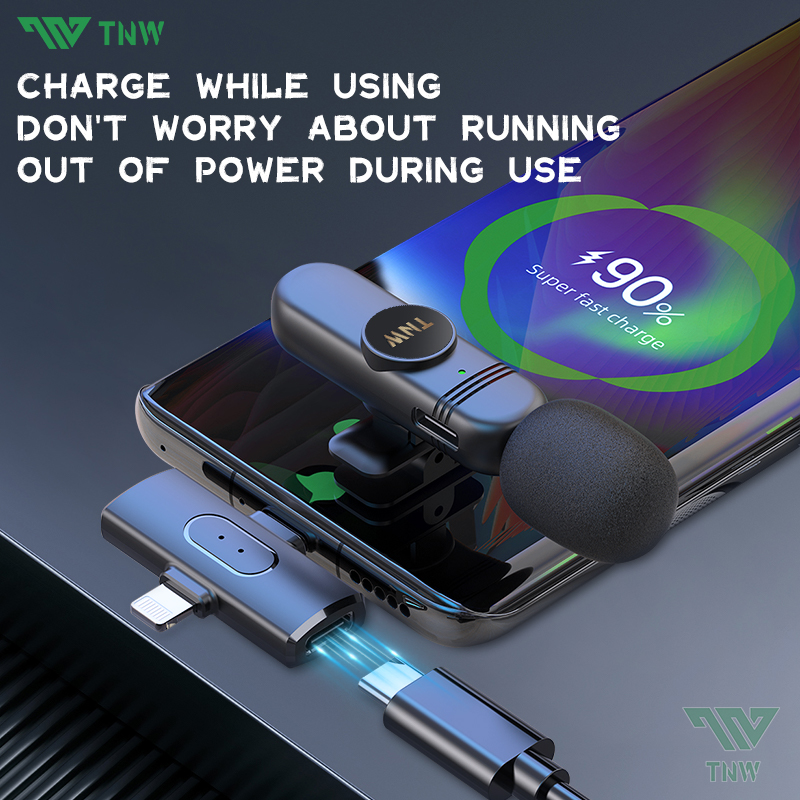 TNW W16/W17 Dual Wireless Lavalier Microphone Noise Reduction Mini Mic ...