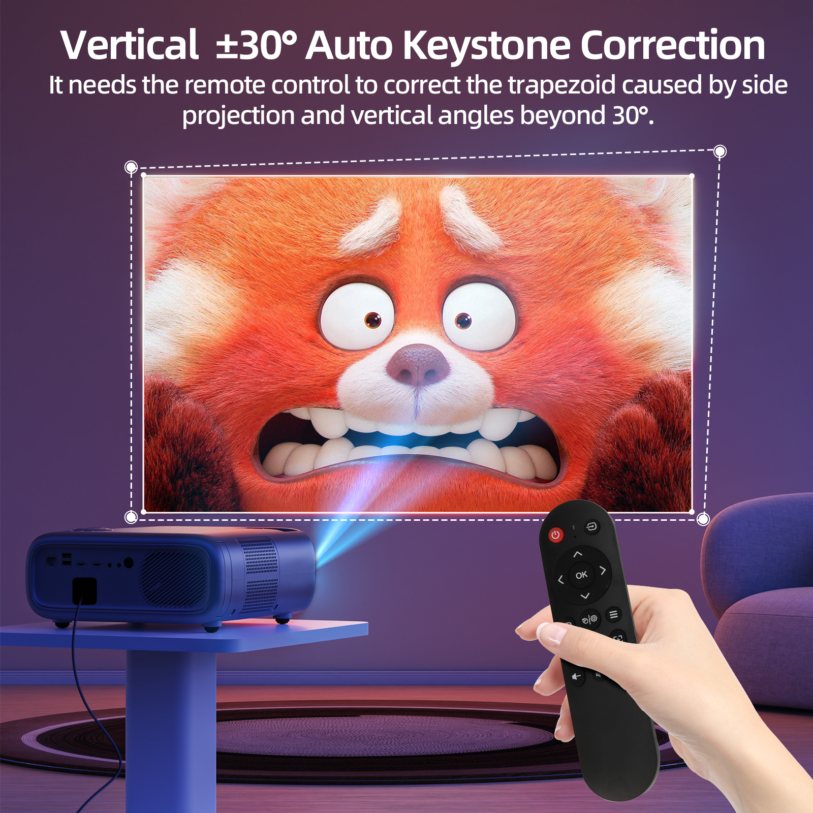GOOJODOQ 4K Ultra HD 1080P Projector for Phone Bluetooth Speaker Laptop ...