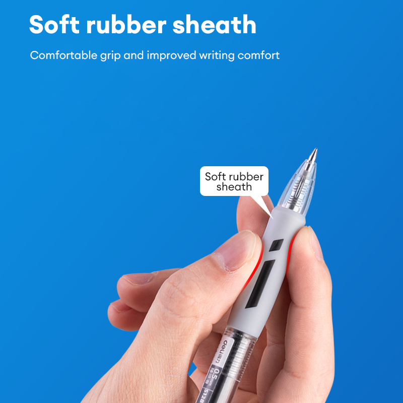 Deli S128 Smooth Writing 0.5mm Ballpen Press Gel Pen Spring Head for ...