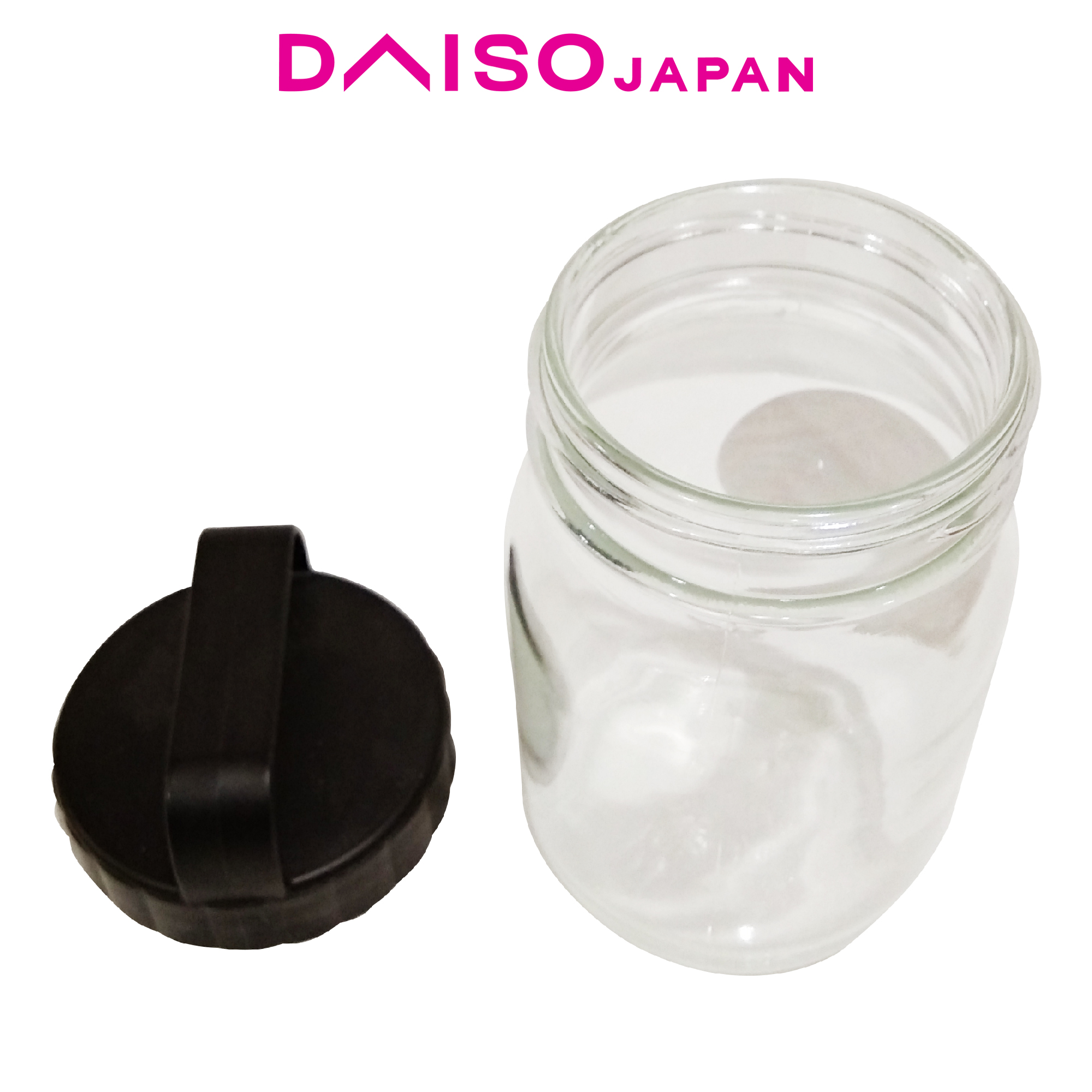 Daiso Black Handle Glass Container (450ml) | Shopee Philippines