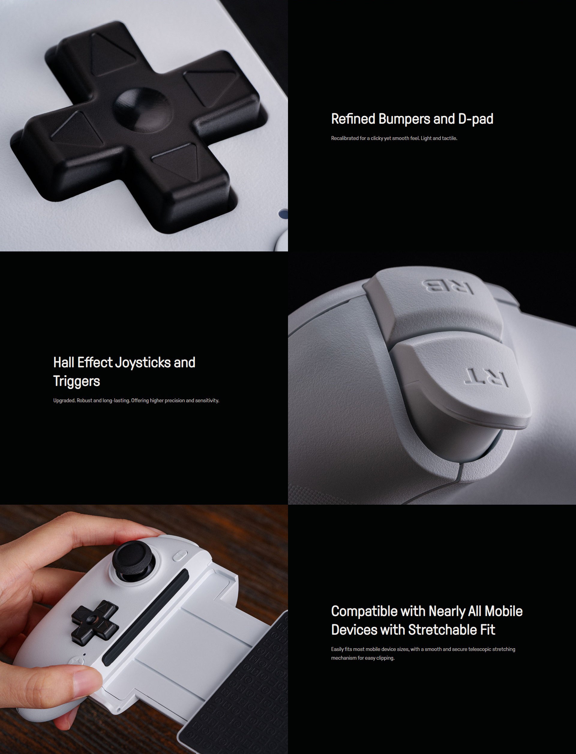 8Bitdo Ultimate Mobile Gaming Controller for Android (White, Black ...