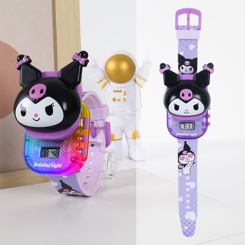 COCOA Kuromi Luminous Music Watch with Pop Up Panel Sanrio Kids Colorful Flashing LED Watch Toy ...