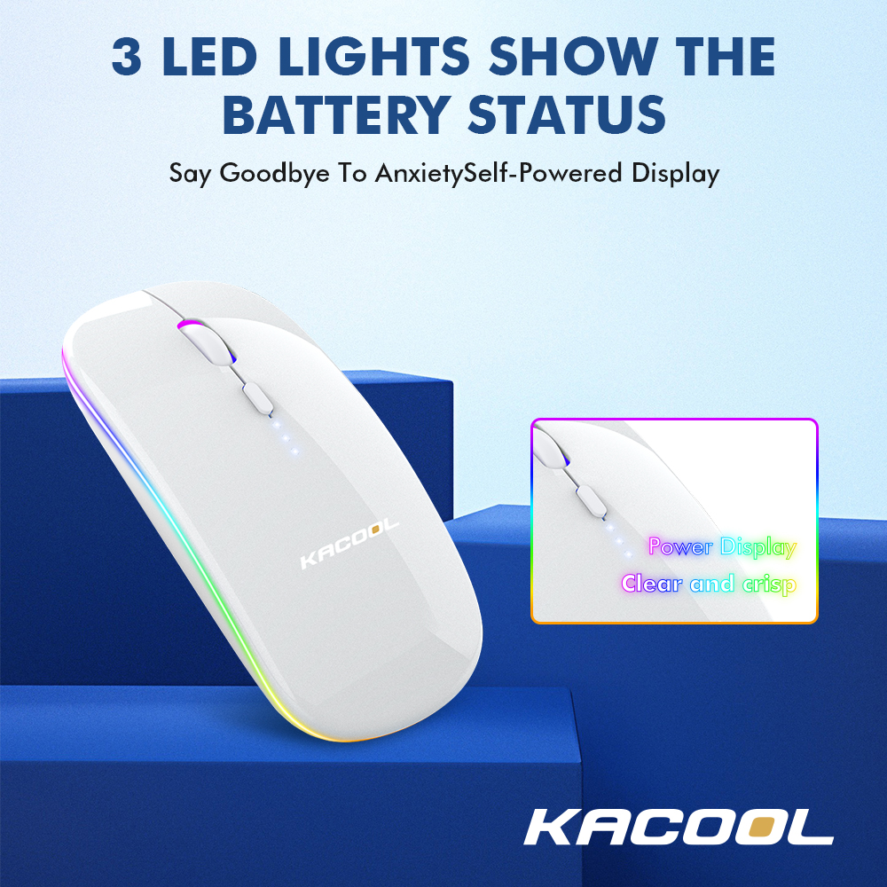 Kacool 2.4G Wireless Rechargeable Charging Mouse Ultra-Thin Silent ...