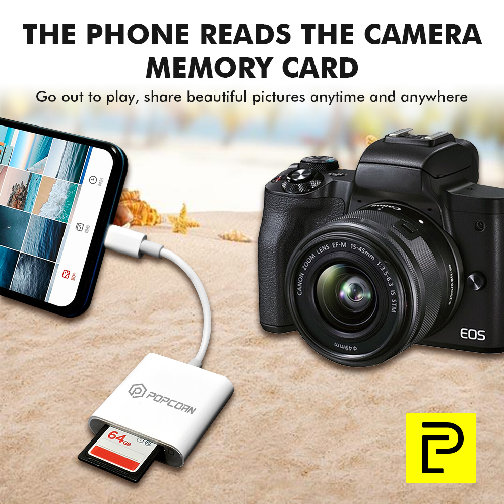 Popcorn 2 in 1 Card Reader Adapter OTG for TF Card/Memory Micro SD Card ...
