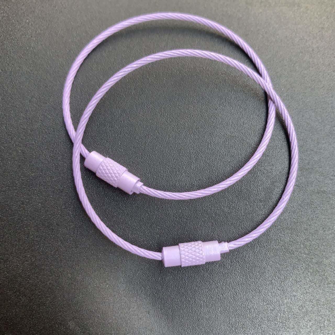1PCS Stainless Steel Wire Keychain Cable Loop Colorful Screw Lock Rope ...