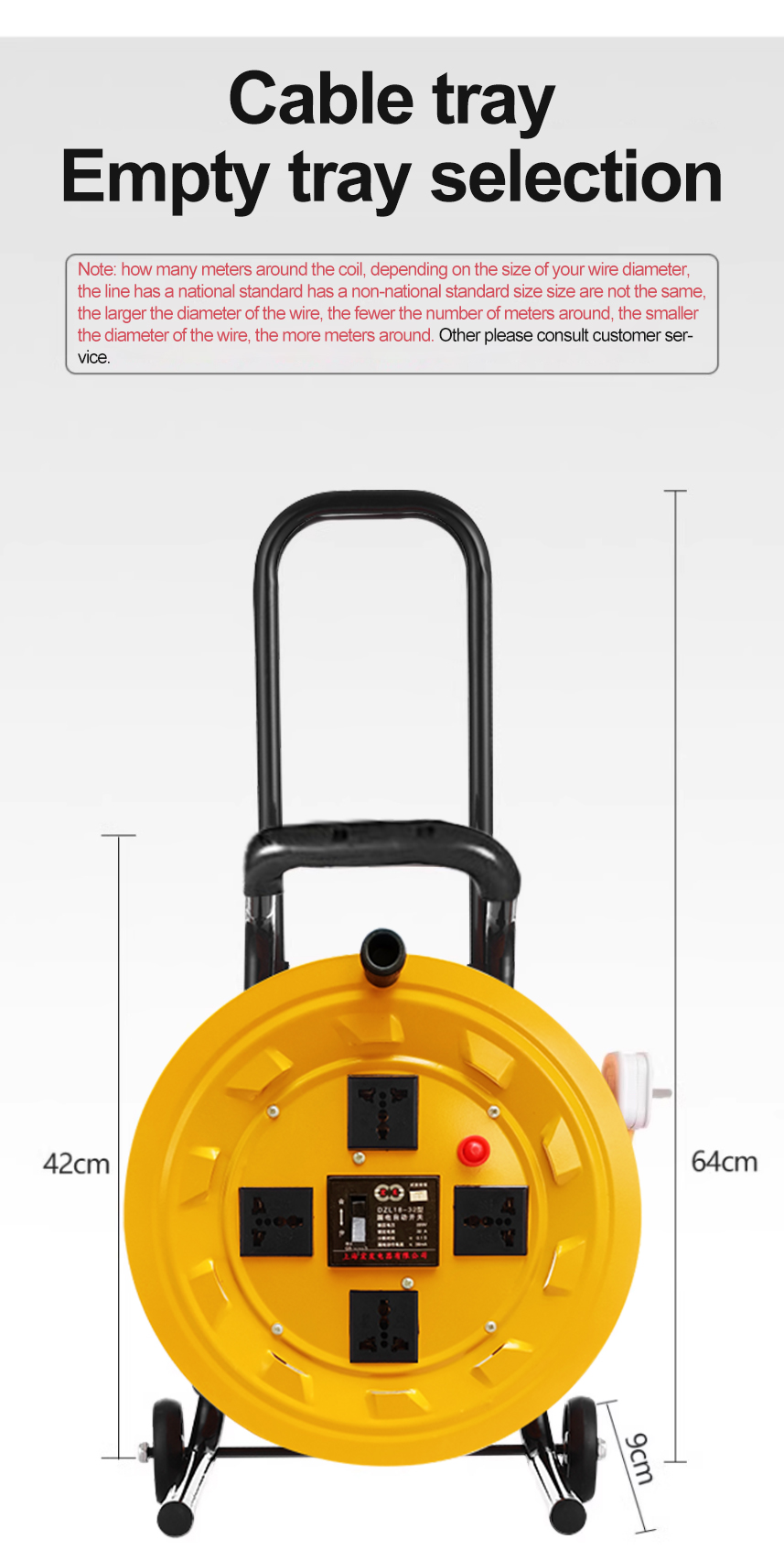HEAVY DUTY CABLE REEL SET HIGH VOLTAGE UNIVERSAL OUTLET SOCKET C/W 20A ...
