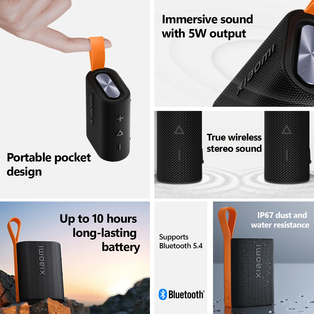 Xiaomi Sound Pocket 5W Portable IP67 Wireless Bluetooth 5.4 Speaker ...
