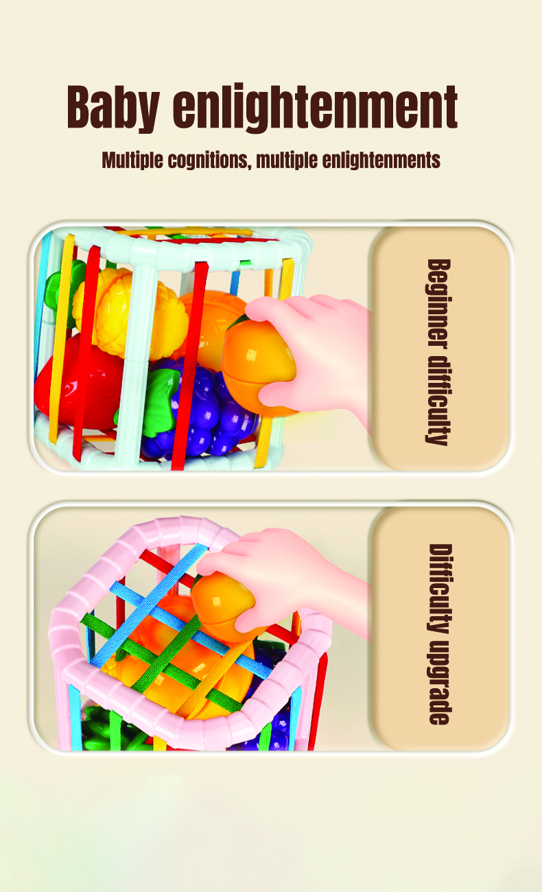 Smart Sprout Baby Fruit Sesele Toy Set Fruit Blocks Stacking Sensory ...